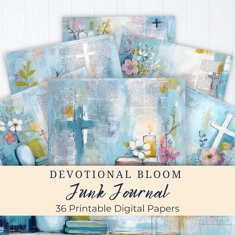 Devotional Faith Junk Journal Papers, Prayer, Bible Journal Page ...