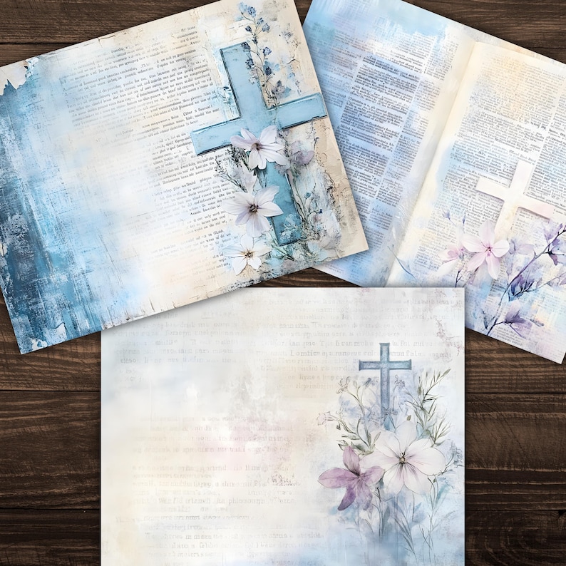 Sacred Faith Serenity Junk Journal Papers, Digital Journal Pages ...