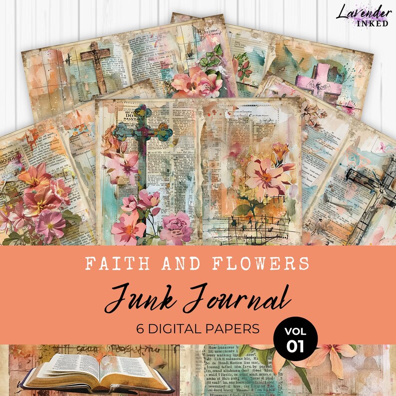Faith Junk Journal Folio Printable, Folio Pocket, Ephemera, Prayer ...