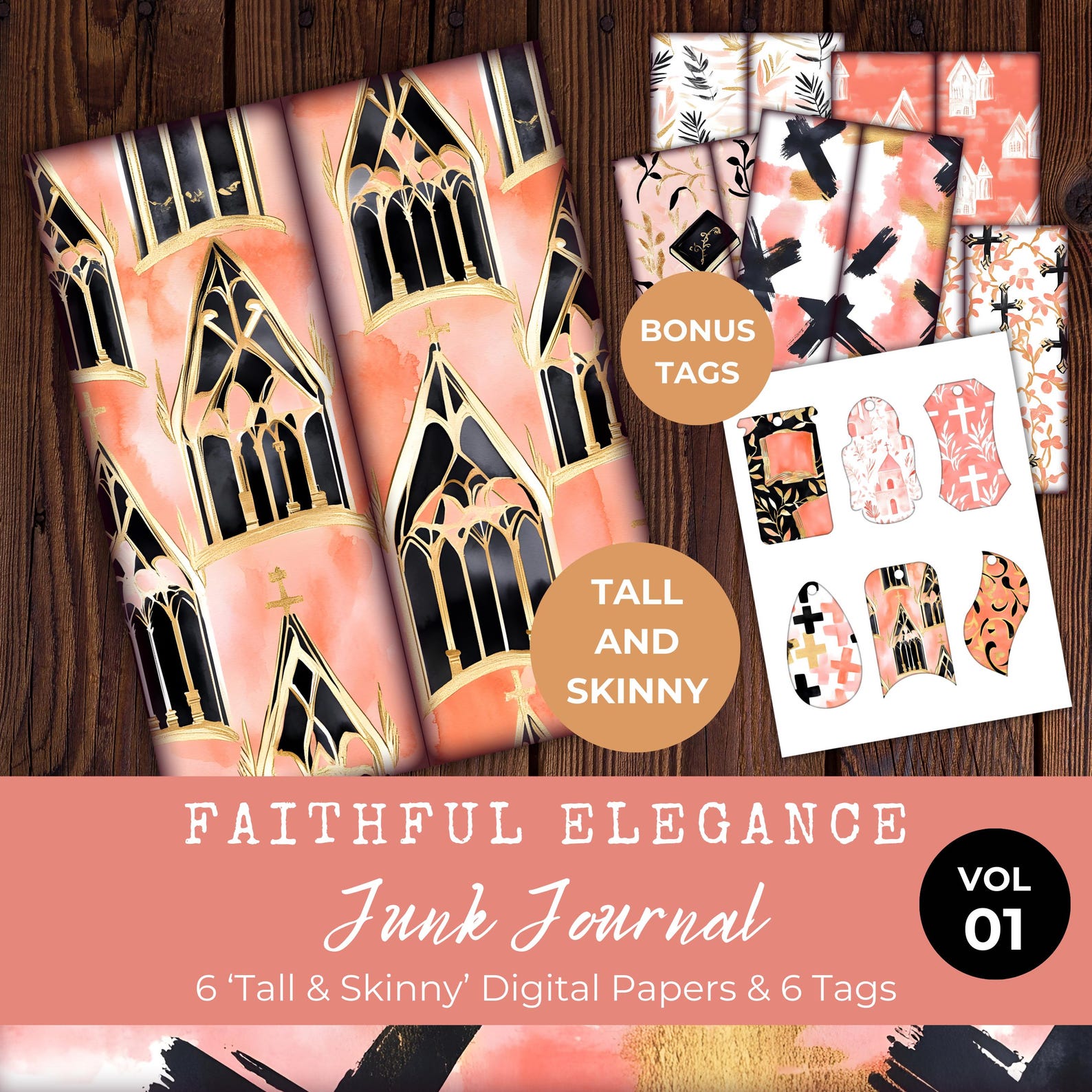 Faith Tall and Skinny Junk Journal Papers, Prayer, Devotional, Journal ...