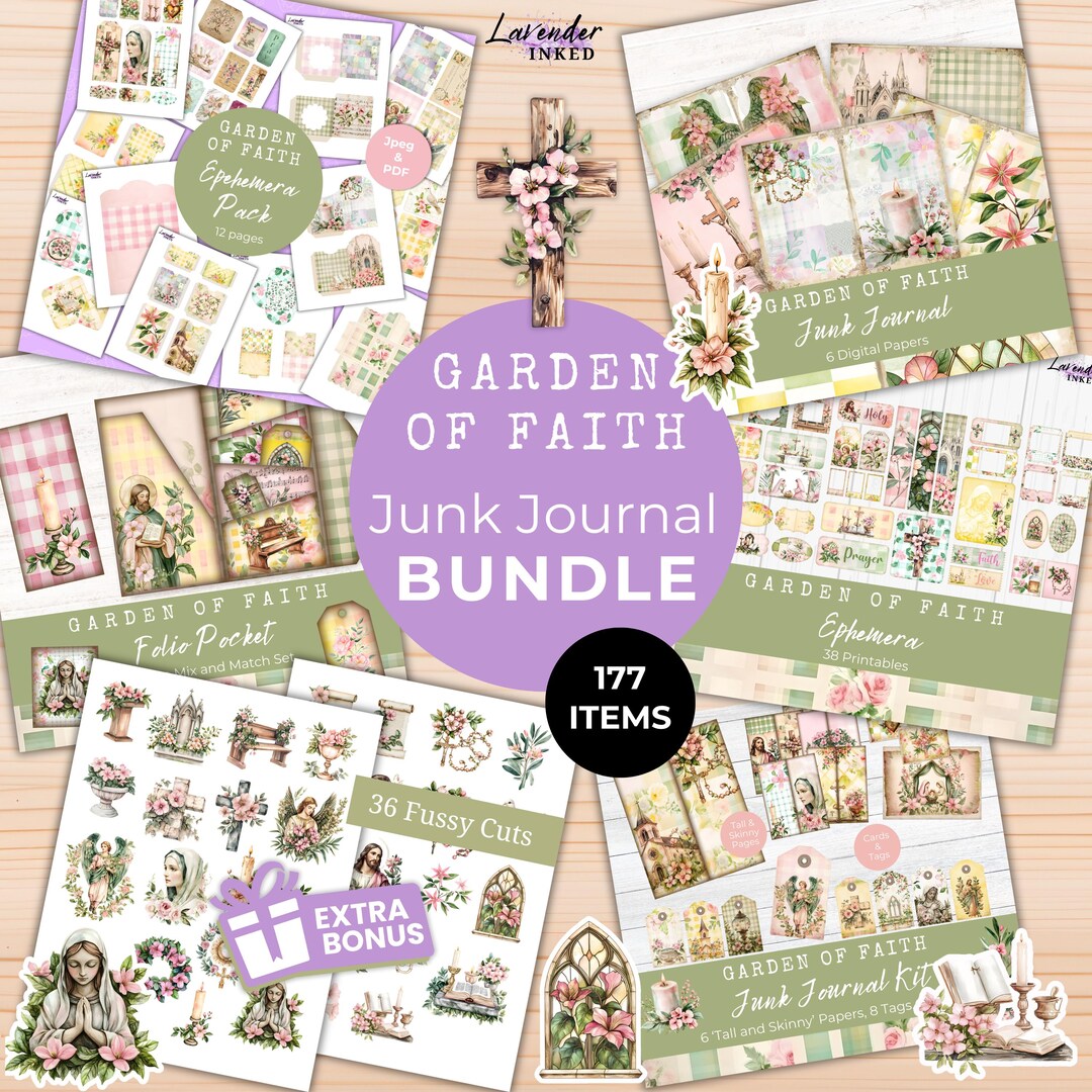 Faith Junk Journal Kit, Prayer, Religious, Christian, Journal Pages ...