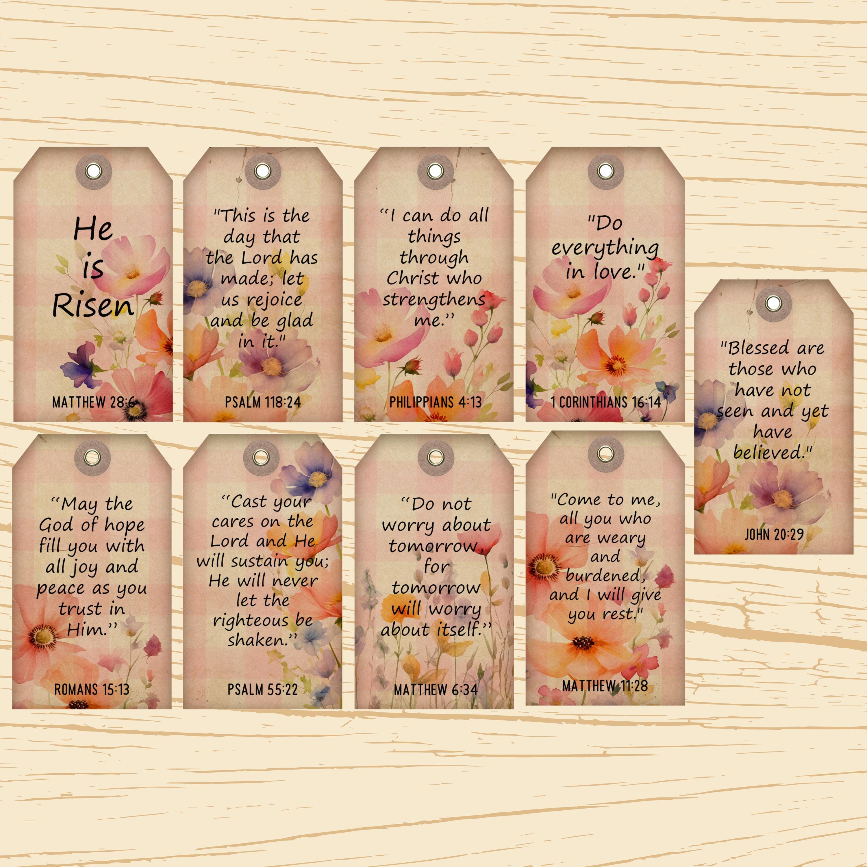 Printable Bible Verse Tags, Scripture Tags, Scripture Scraps, Christian ...