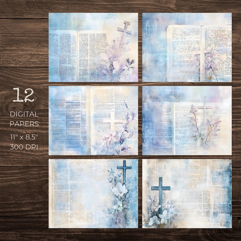 Sacred Faith Serenity Junk Journal Papers, Digital Journal Pages ...