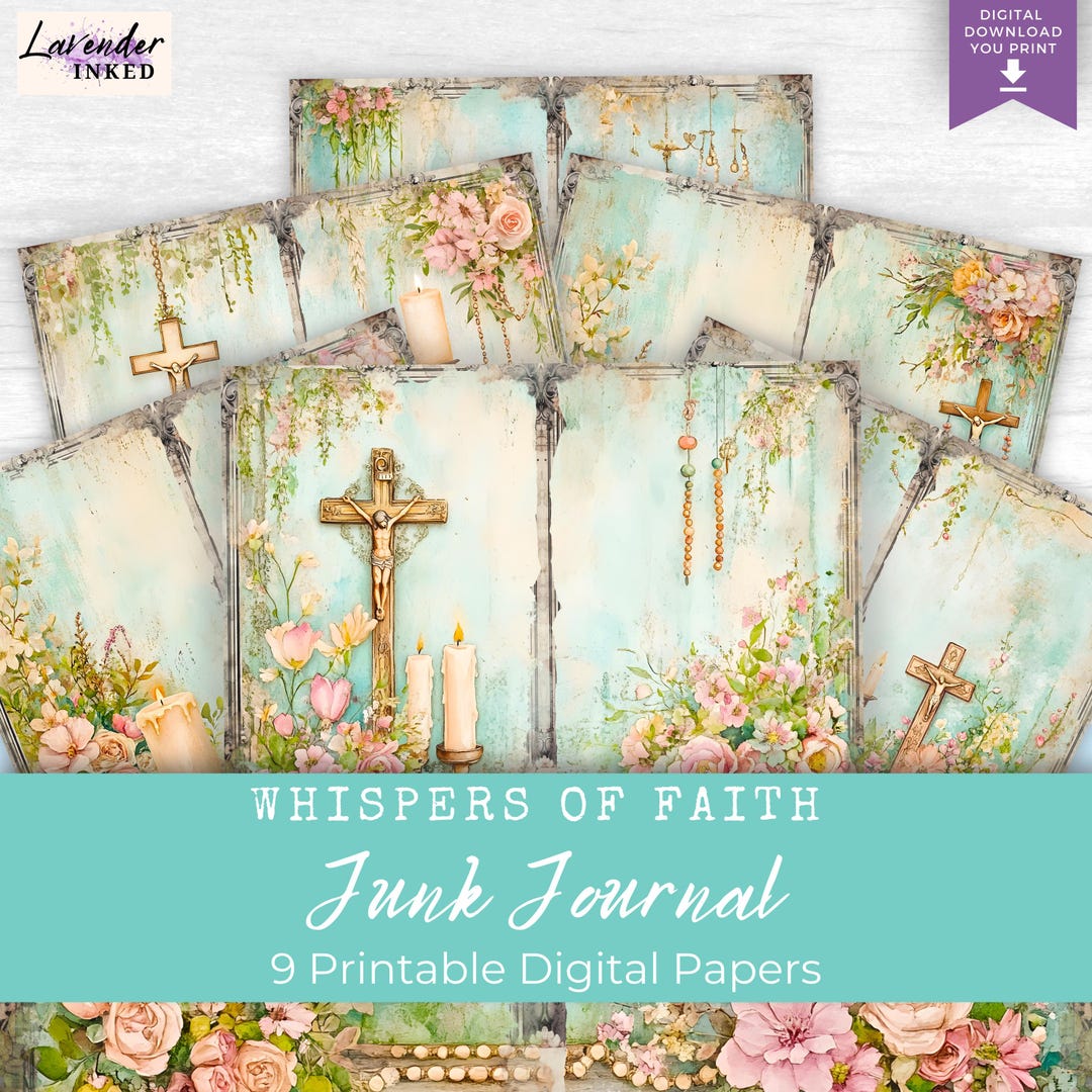 Faith Junk Journal Papers, Digital Journal Pages, Devotional, Prayer ...