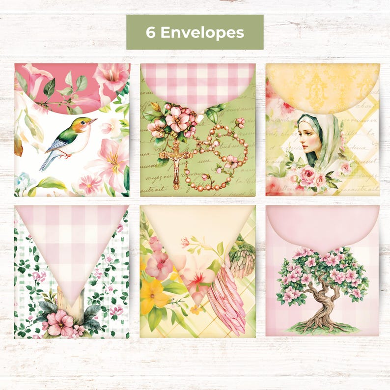 Faith and Flowers Junk Journal Mini Envelopes, Prayer, Devotional ...