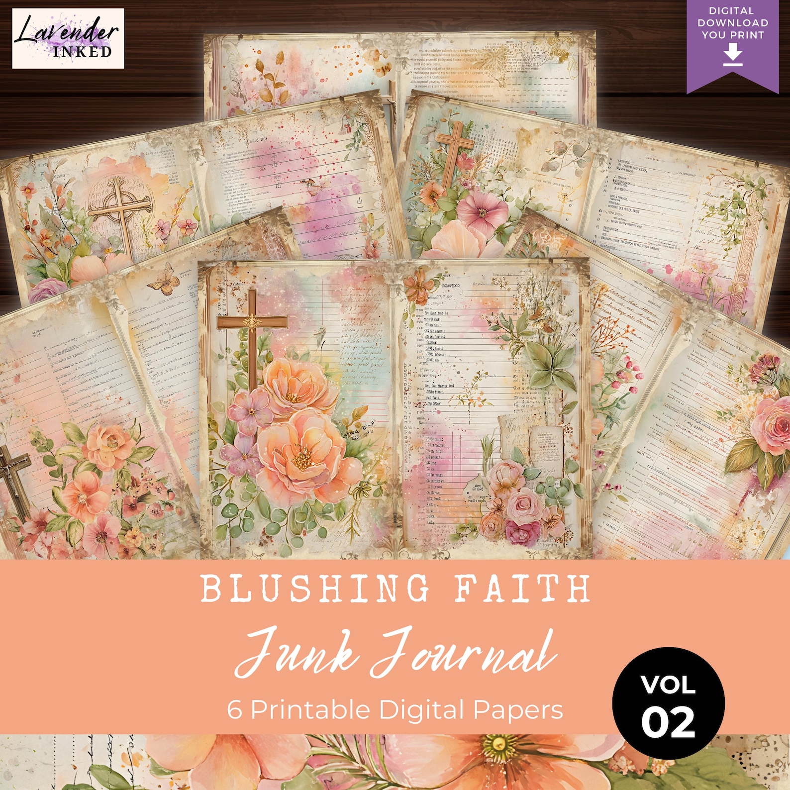Blushing Faith Junk Journal Papers, Prayer, Journal Pages, Devotional ...