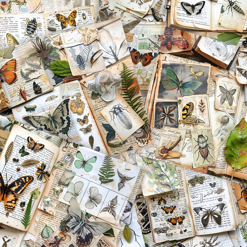 Cabinet of Curiosities Junk Journal Kit, Botanical, Science ...