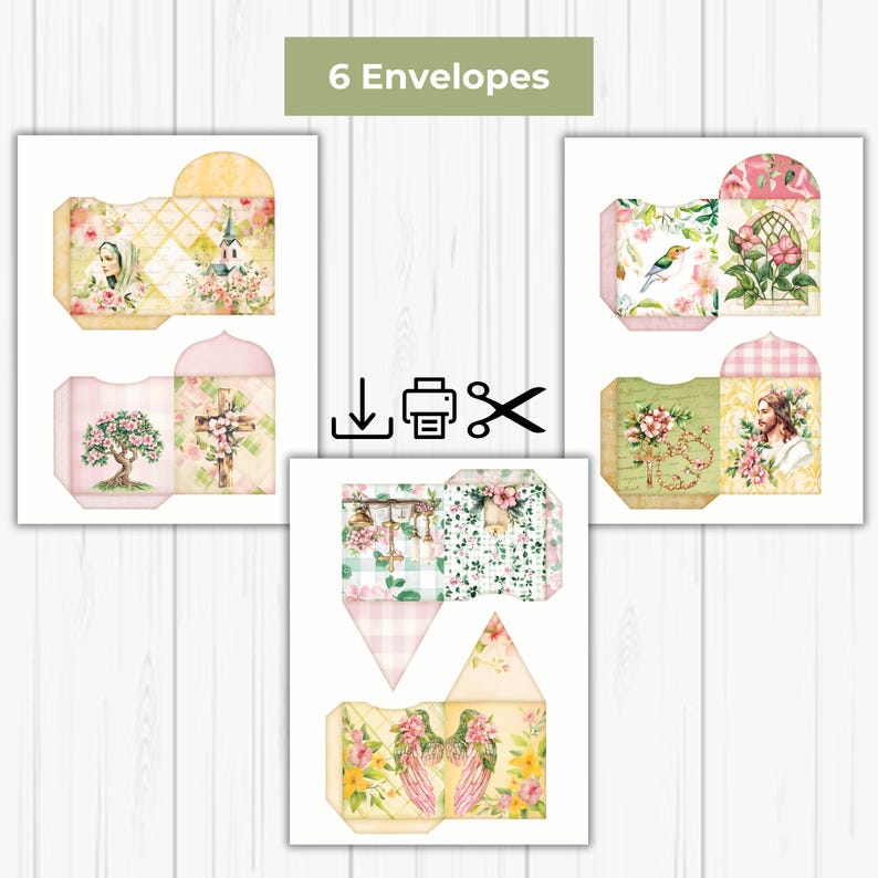 Faith and Flowers Junk Journal Mini Envelopes, Prayer, Devotional ...