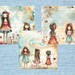 Whimsical Flower Girls Digital Paper, Dreamy Watercolor, Floral ...