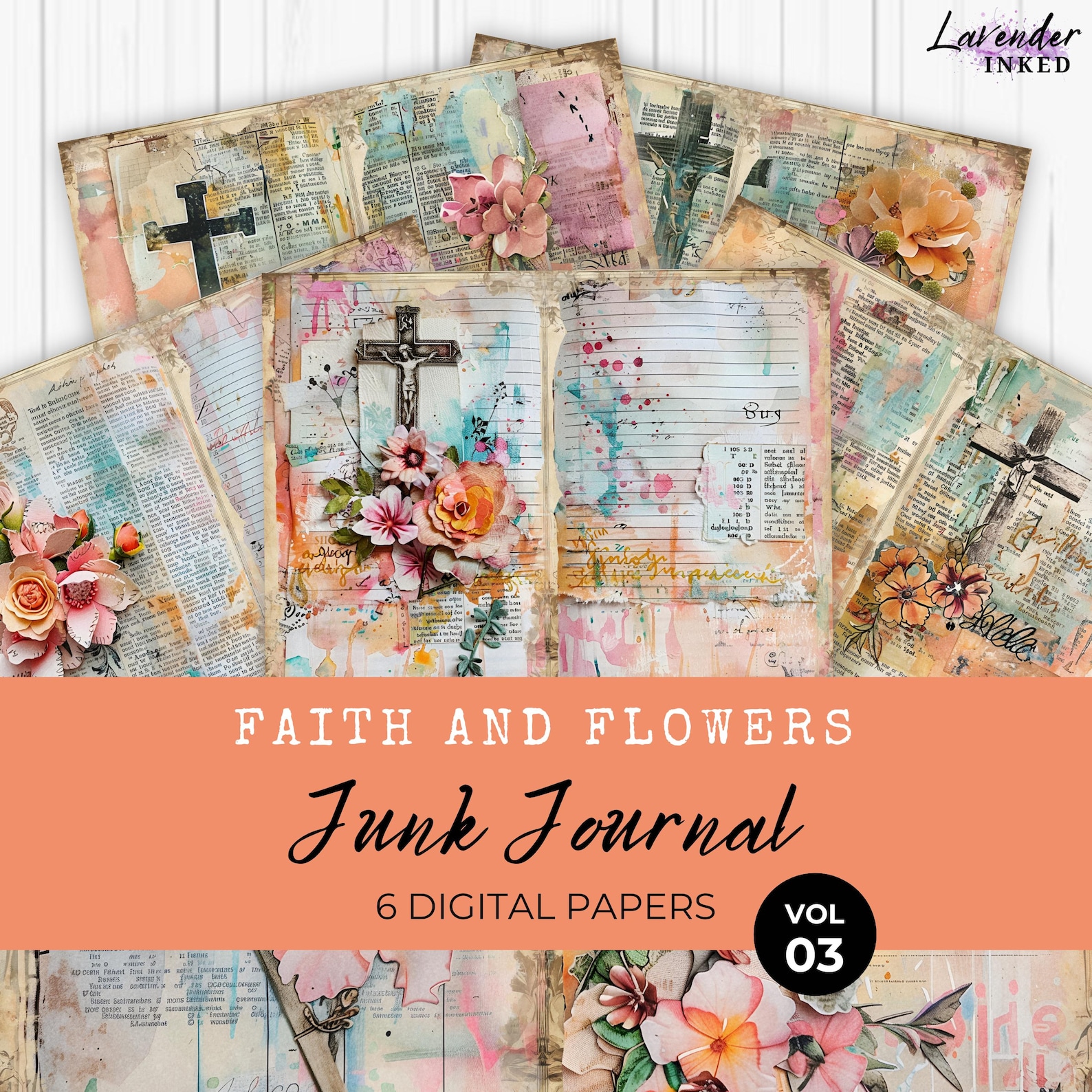 Faith Junk Journal Papers, Digital Journal Pages, Devotional, Prayer ...