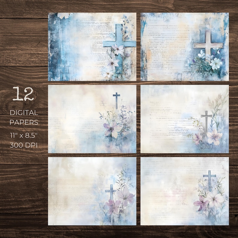 Sacred Faith Serenity Junk Journal Papers, Digital Journal Pages ...