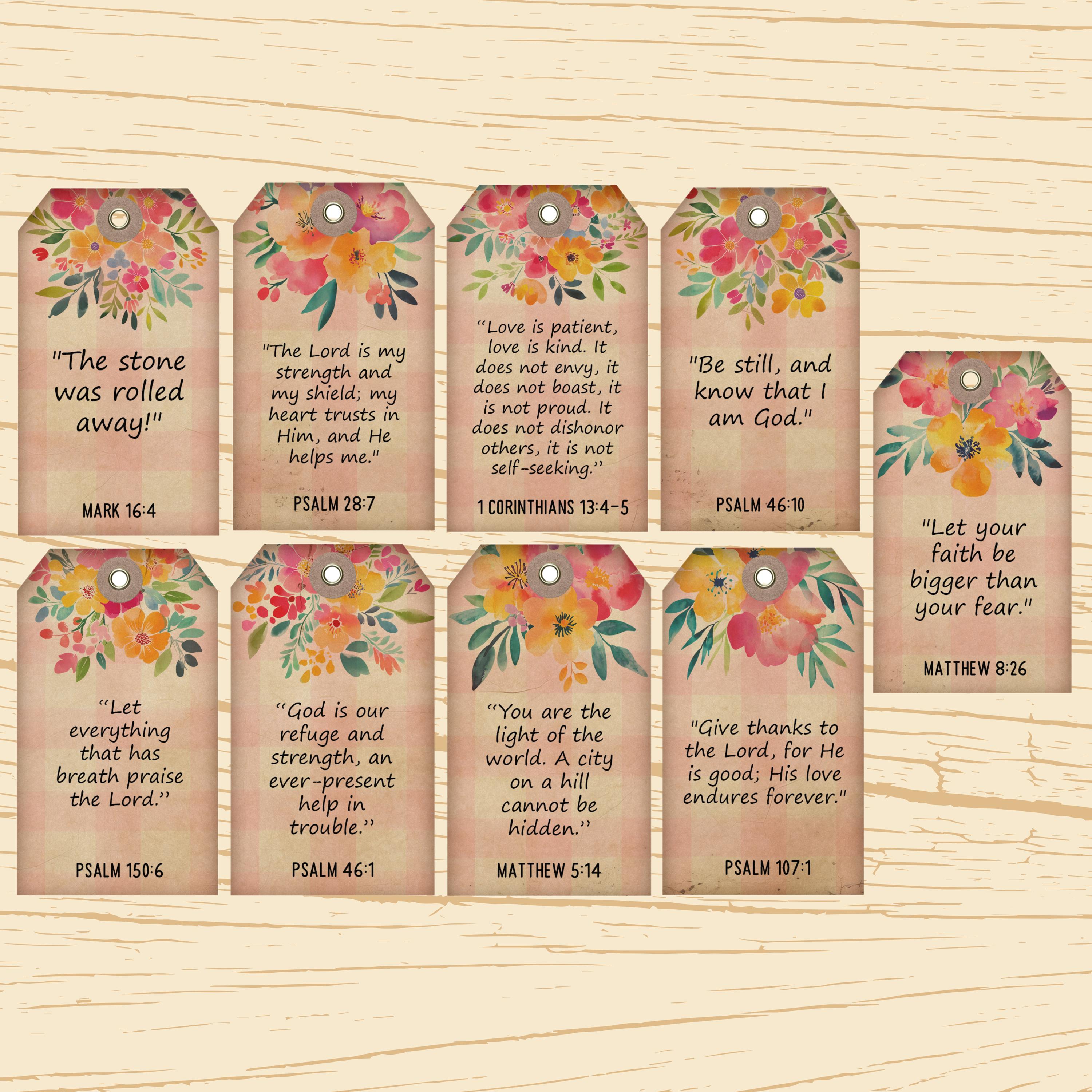 Printable Bible Verse Tags, Scripture Tags, Scripture Scraps, Christian ...