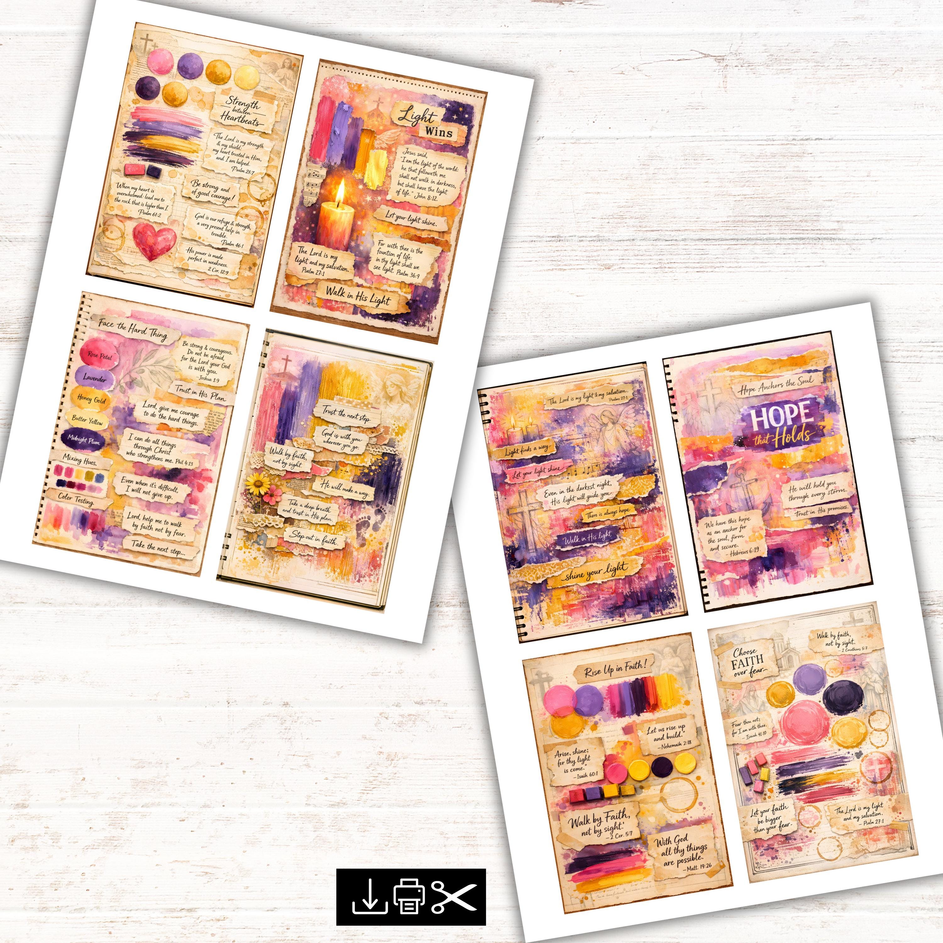 Faith Paint Swatch Junk Journal, Scripture Scraps, Prayer Cards, Bible ...