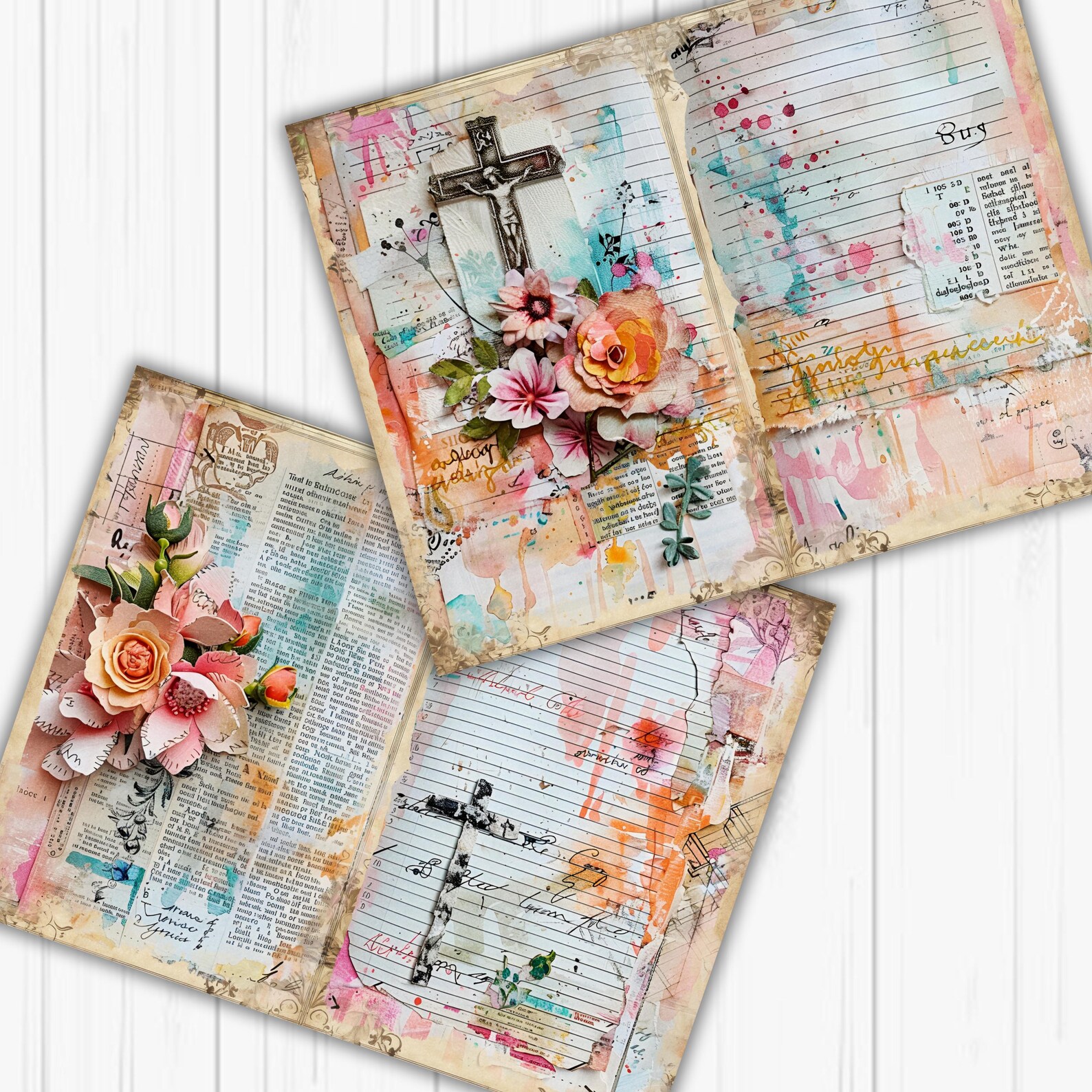 Faith Junk Journal Papers, Digital Journal Pages, Devotional, Prayer ...