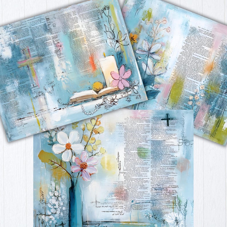 Devotional Faith Junk Journal Papers, Prayer, Bible Journal Page ...