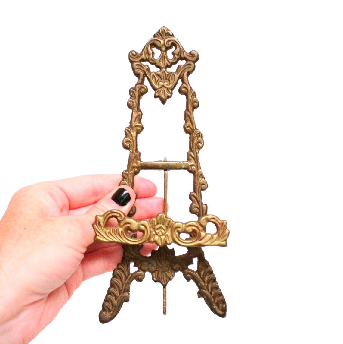 Small Vintage Brass Tabletop Easel With Ornate Design - Etsy