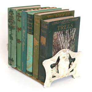 Vintage Expandable Metal Book Rack With Art Nouveau Style Owl Design ...