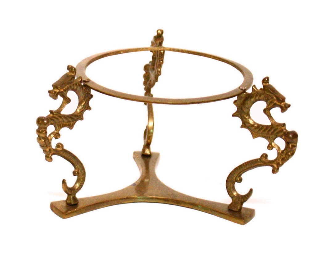 Large Vintage Brass Dragon Stand for Displaying Plants, Bowls ...