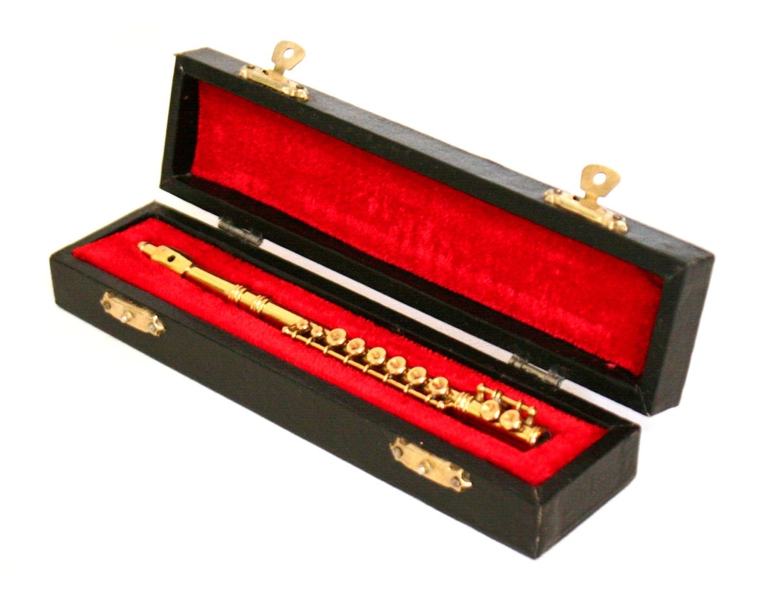 Miniature 6 Long Model Flute in Case With Red Velvet Lining by ...