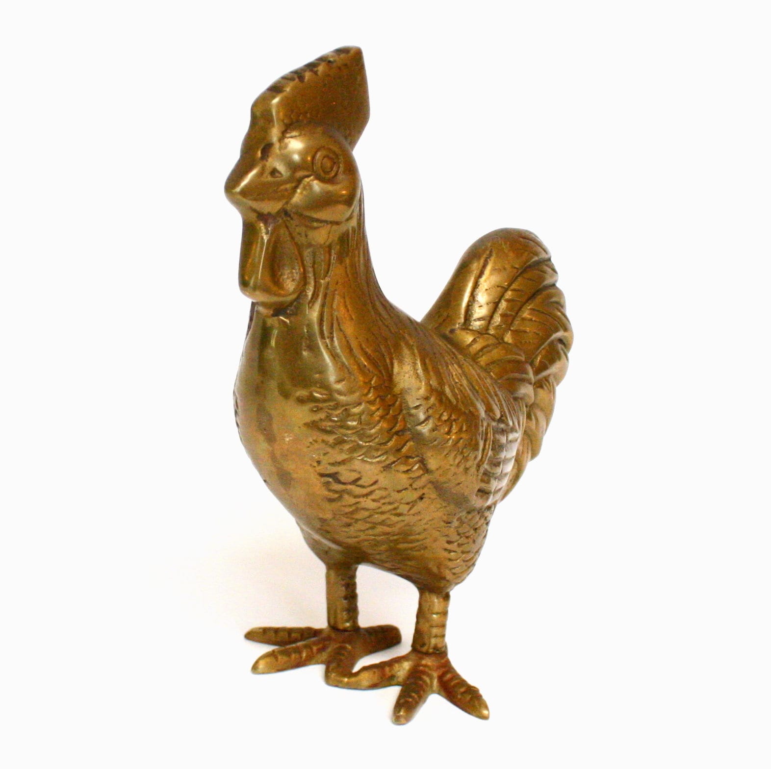 Large Vintage Brass Rooster Figurine 9 3/8 Tall | Etsy