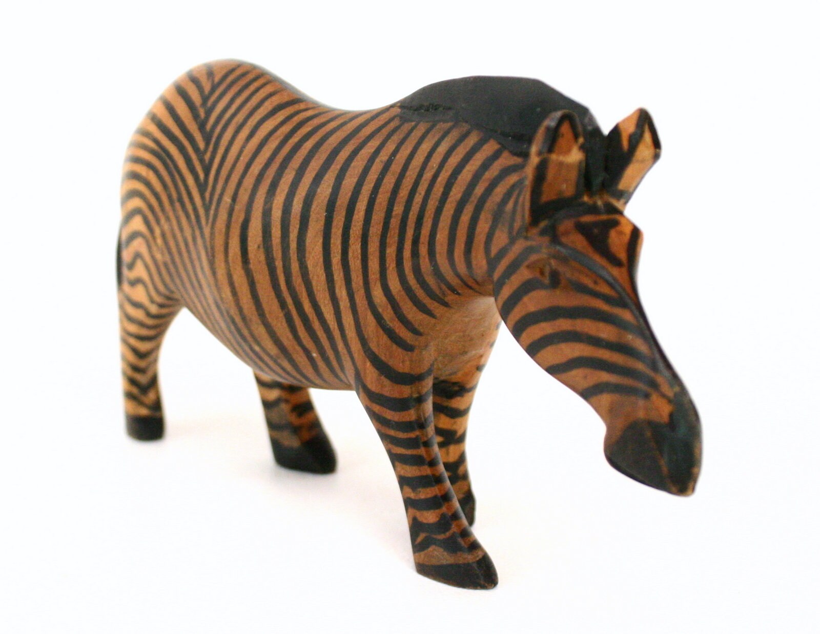 Carved Wooden Zebra Figurine with Painted Stripes 7 | Etsy