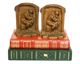 Metal Thinker Bookends - Etsy