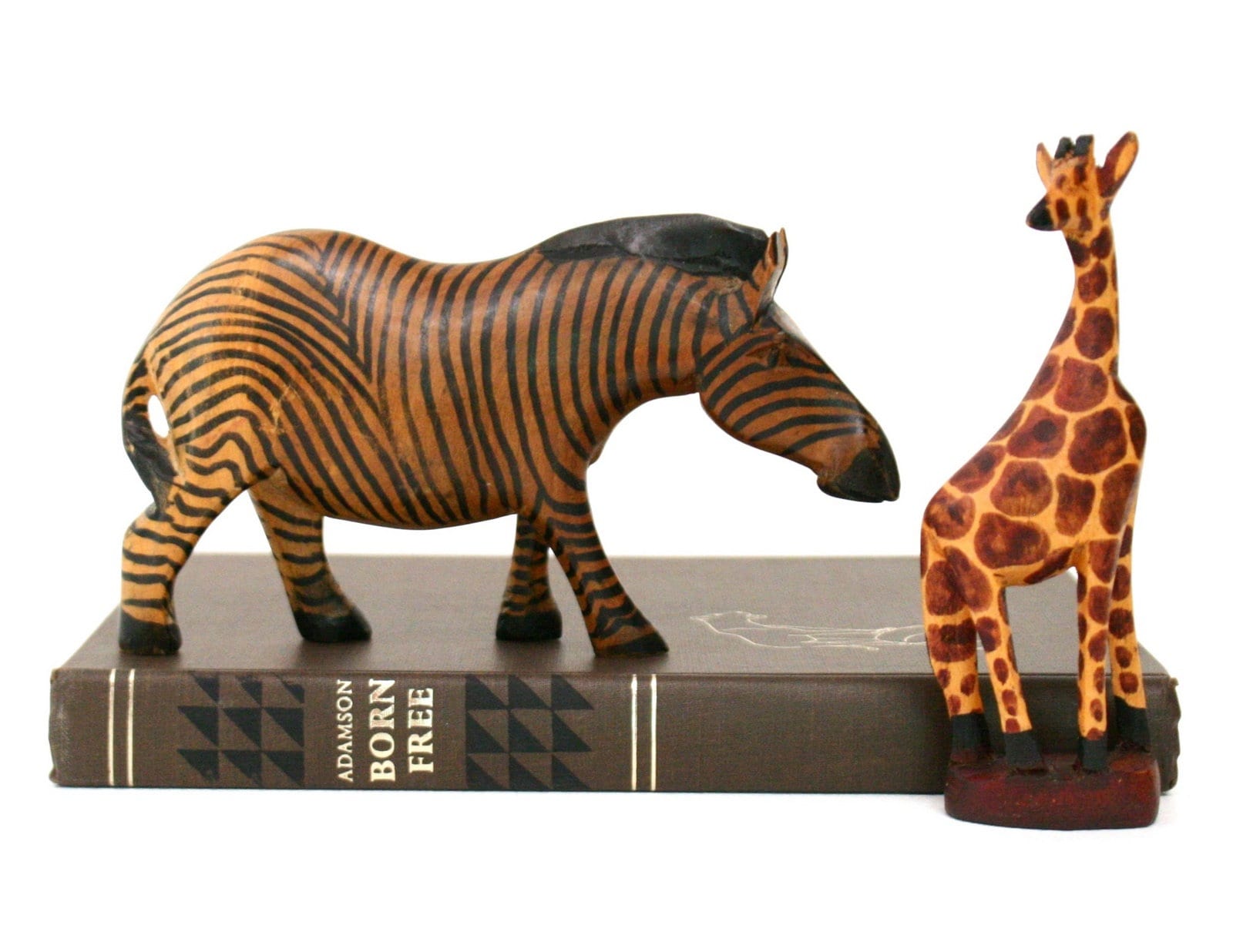 Carved Wooden Zebra Figurine with Painted Stripes 7 | Etsy