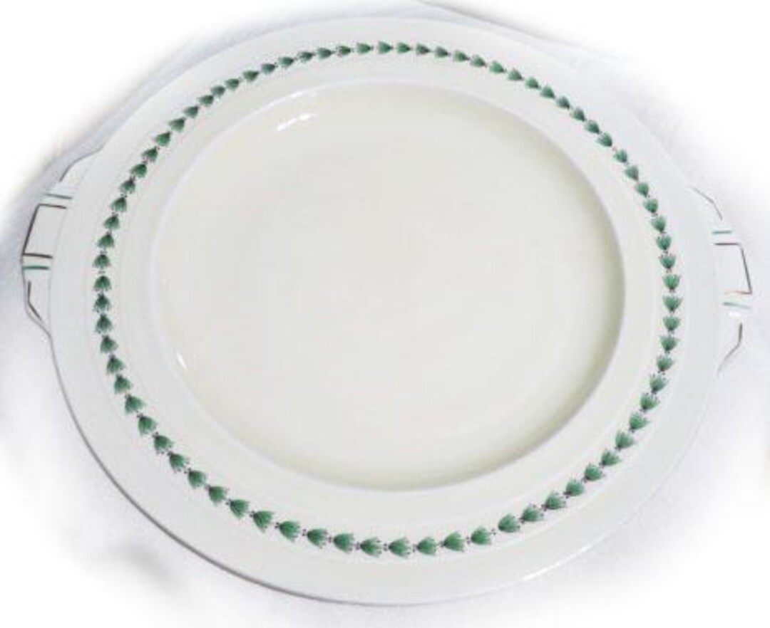 W. H. Grindley Platter, Large Round, Deco Pattern, Linkstone, Gold Trim ...