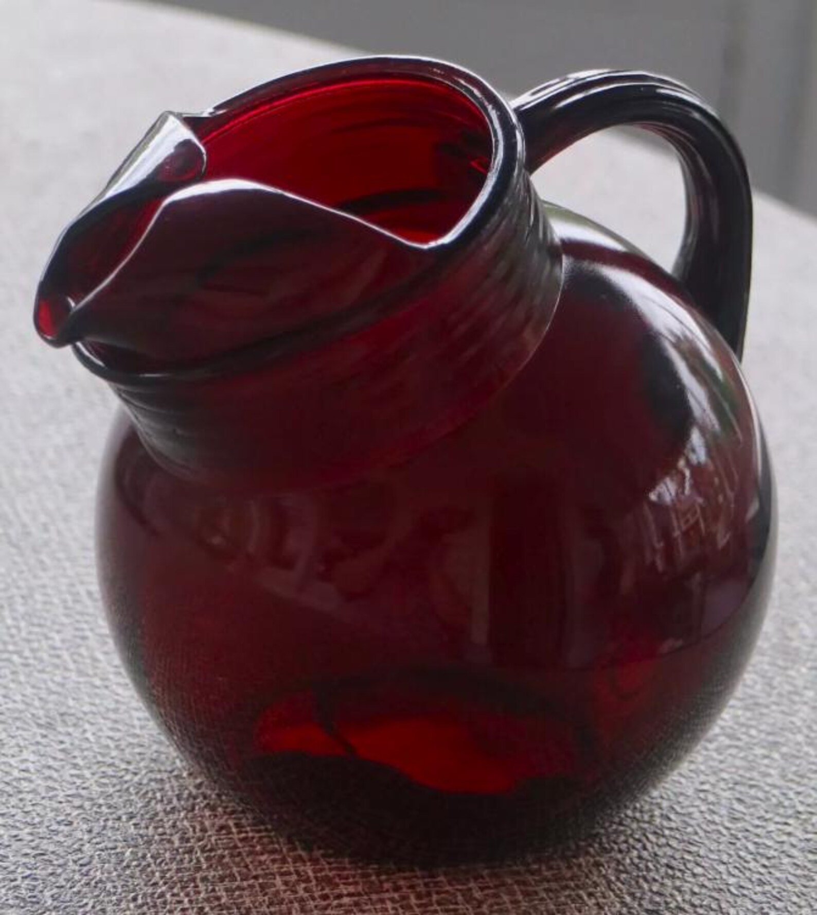 1930s 5 Pc Set of Anchor Hocking Pitcher W Glasses Ruby Red Depression ...