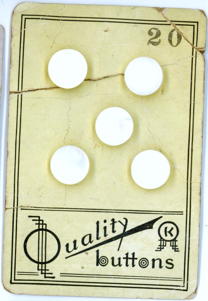 7 Cards Antique & Vintage Button Card Lot MOP Mother of Pearl, Abalone ...