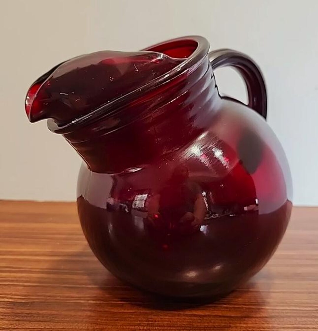 1930s 5 Pc Set of Anchor Hocking Pitcher W Glasses Ruby Red Depression ...