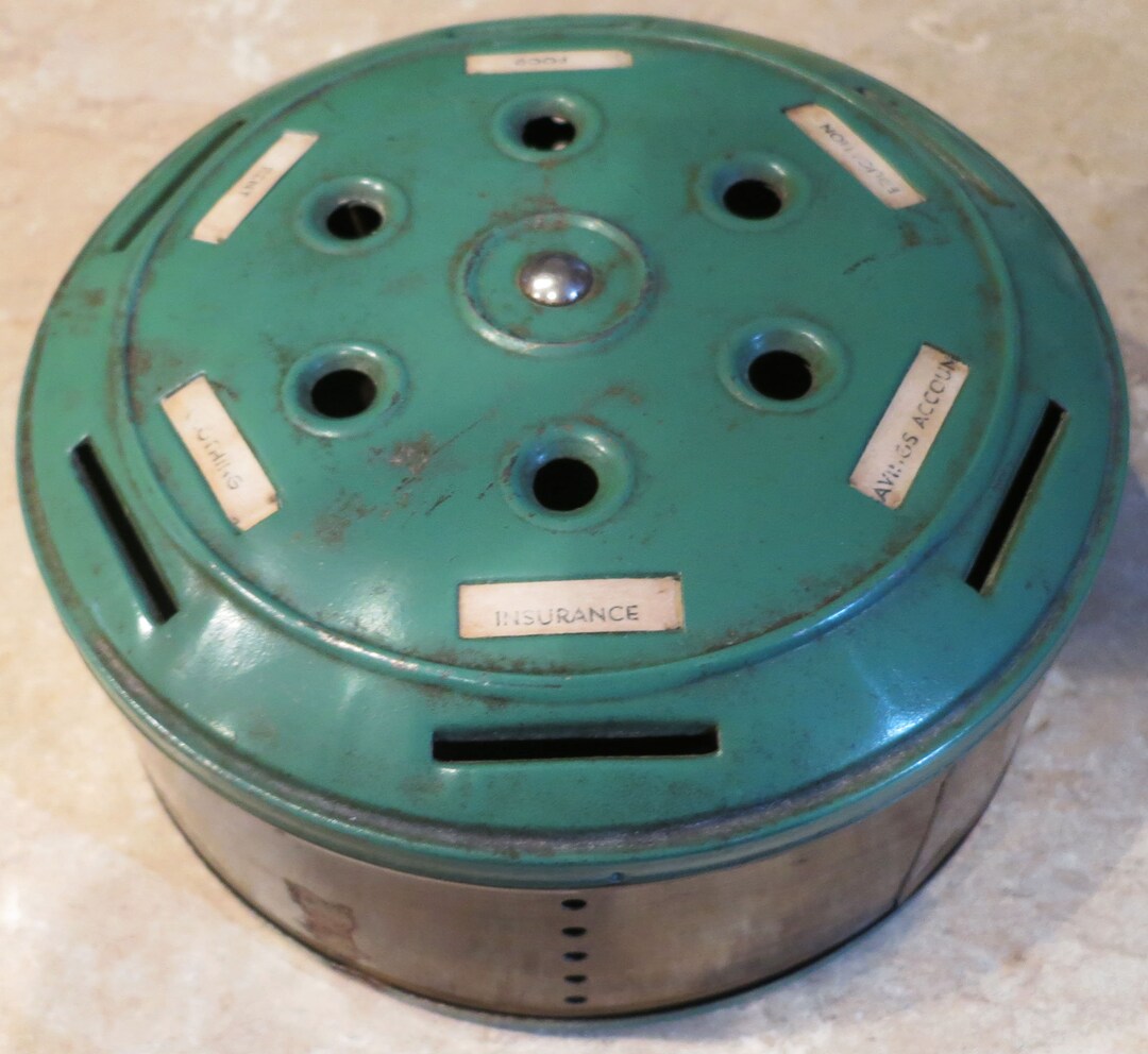 Vintage 1940s HOME BUDGET BANK 6 Compartments With Card - Etsy