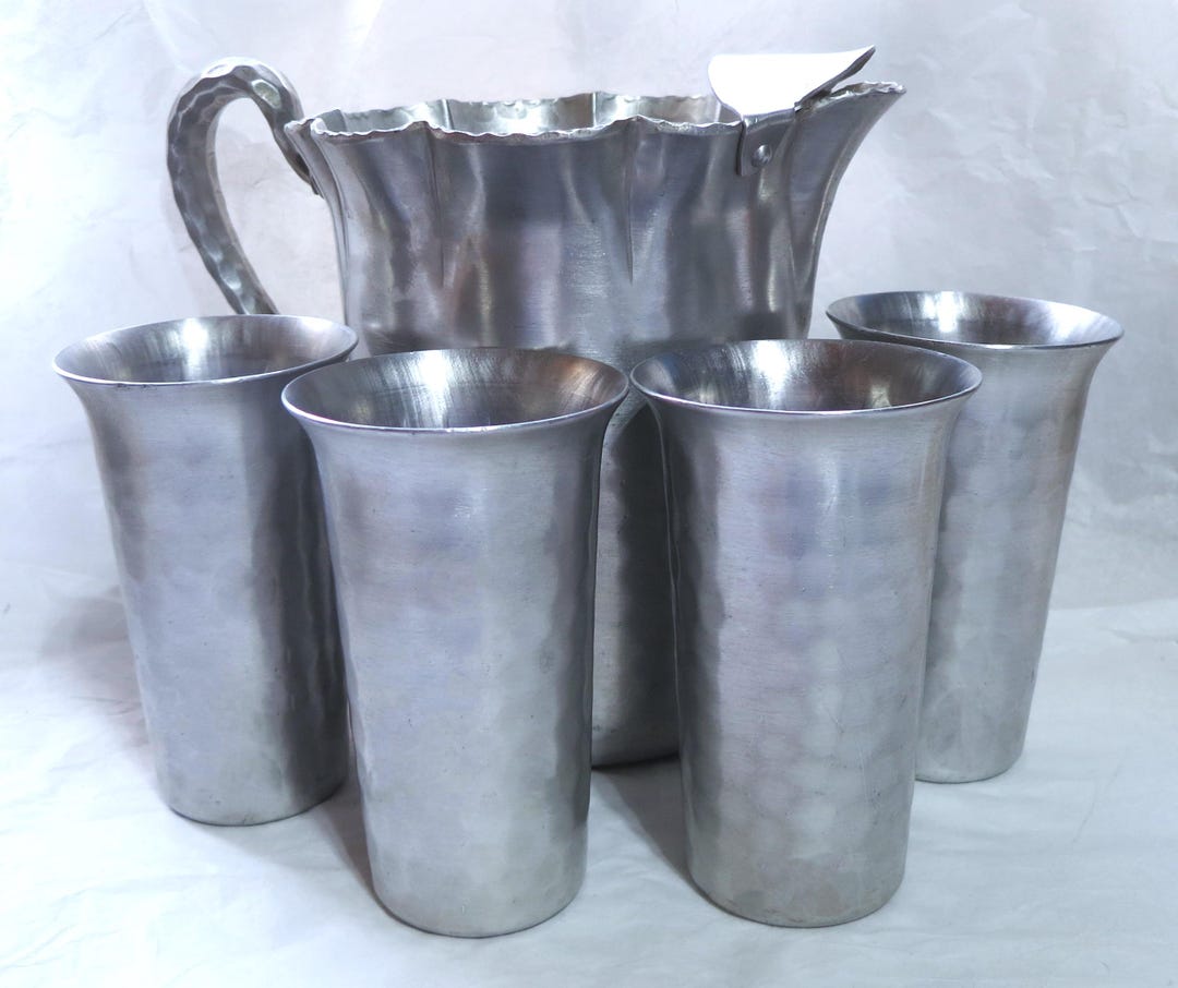 Buy 1940's 5pc~ Everlast~ Hand Forged~ Metal Hammered Aluminum Ruffled ...
