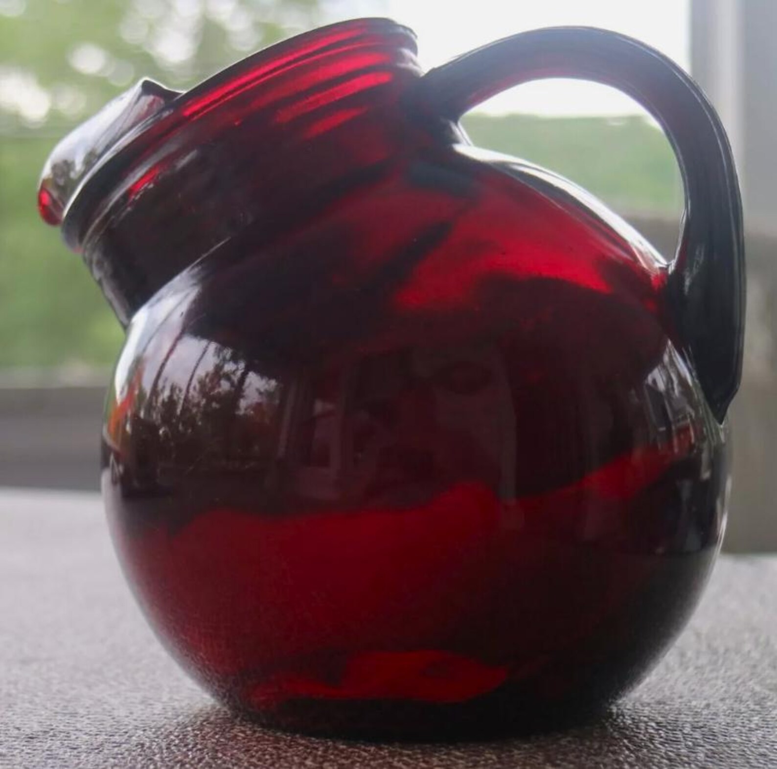 1930s 5 Pc Set of Anchor Hocking Pitcher W Glasses Ruby Red Depression ...