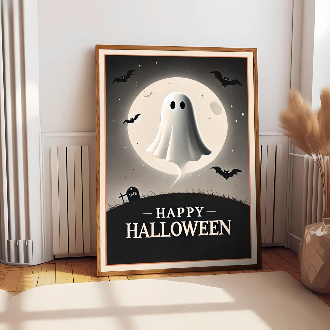 Cute Ghost Hallowenn Posters Classroom Halloween Decor Ghost Print ...