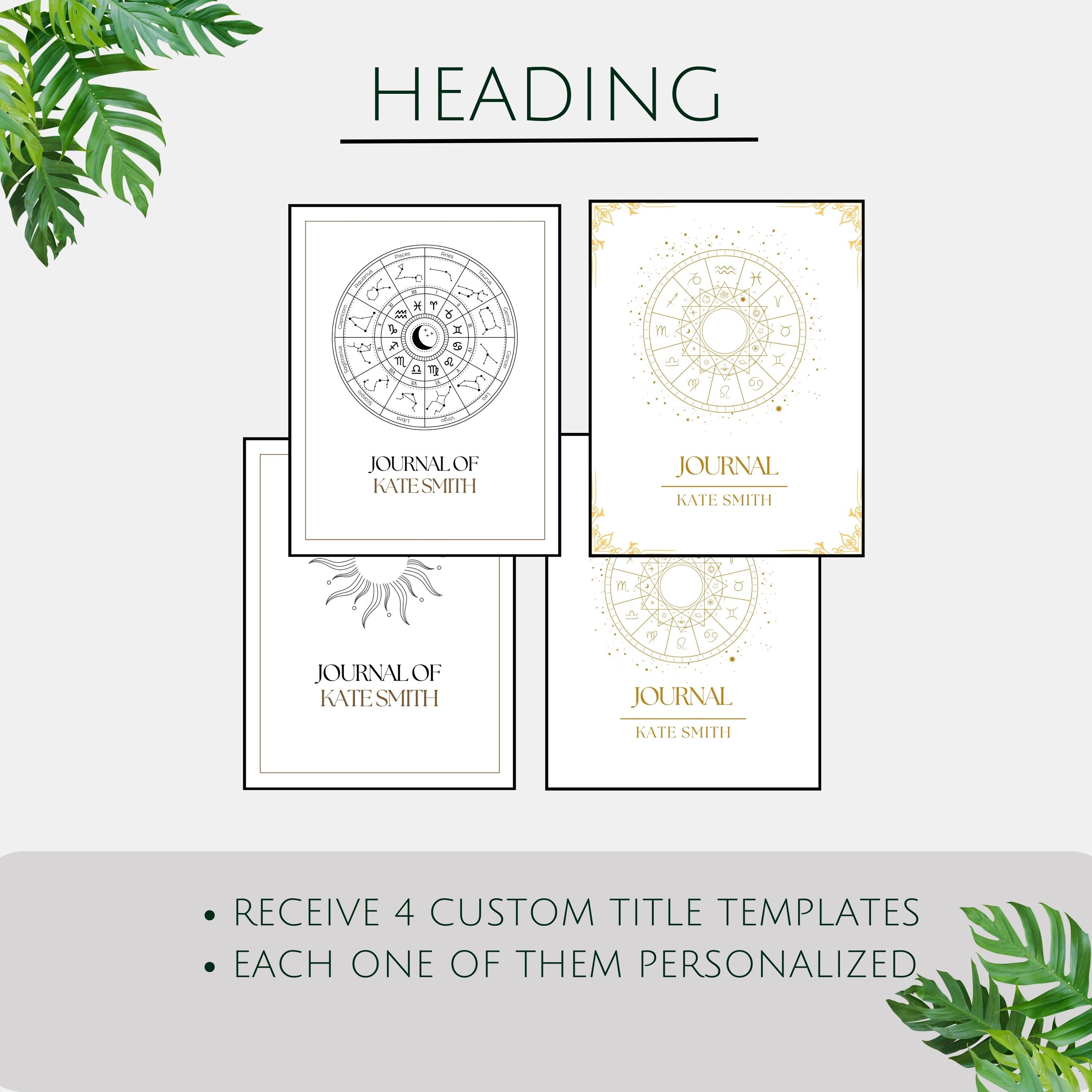 Custom Natal Chart Art, Personalized Astrology Journal, Zodiac Planner ...