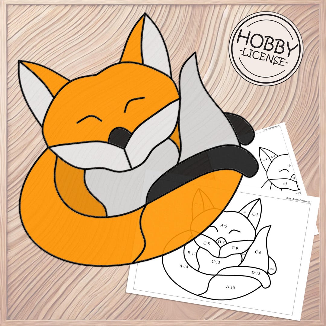 Rafferty Brambleton Fox Stained Glass Pattern DIY Hobby Craft Template ...