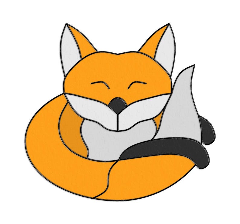 Rafferty Brambleton Fox Stained Glass Pattern DIY Hobby Craft Template ...