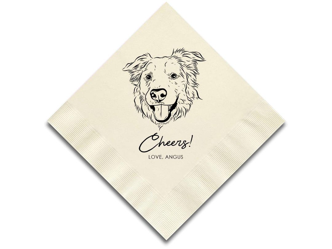 Personalized Pet Napkins for Wedding, Custom Dog Party Napkins, Unique ...