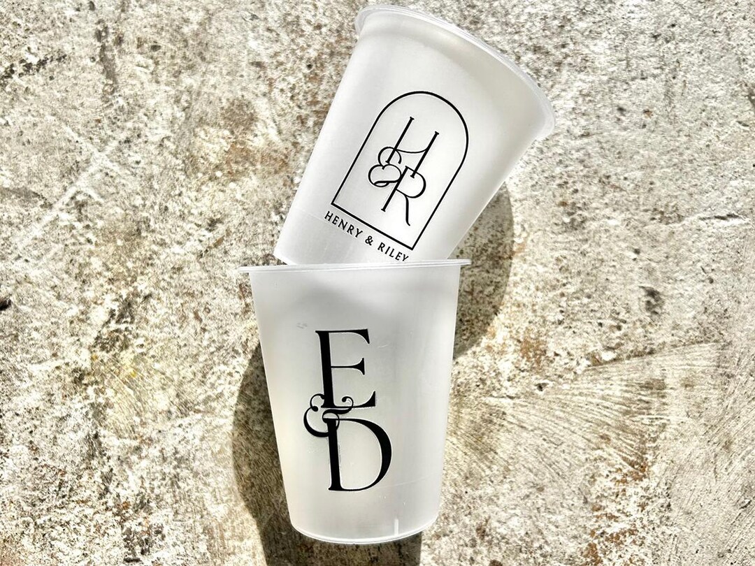 Frosted Cups, Wedding Frosted Cups, Custom Wedding Frosted Cups ...