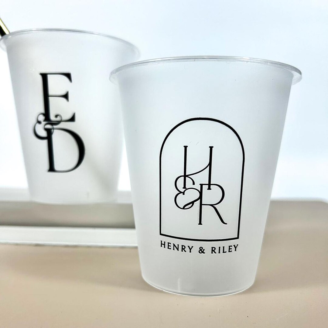 PERSONALIZED Cocktail Party Cups | Set of Frost Flex 16oz Cups ...