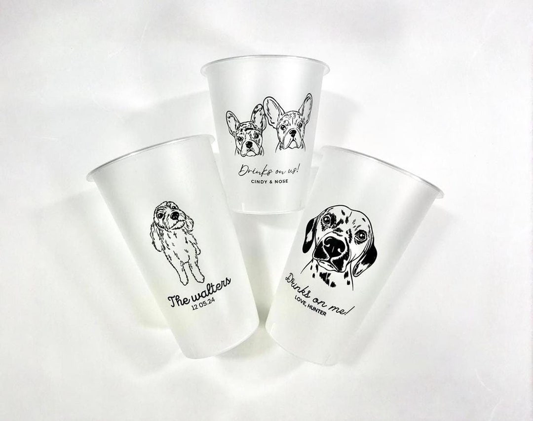 Custom Dog Cups for Wedding - Pet Wedding Cups - Pet Wedding Favors ...