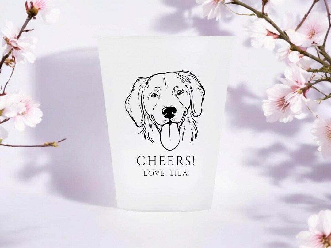Customized Pet Frosted Wedding Cups, Personalized Animal Wedding Favor ...