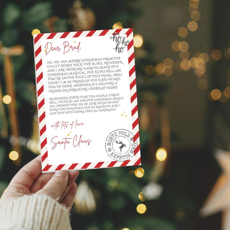 Personalized Santa Letter Template Editable Christmas Santa Letter From ...