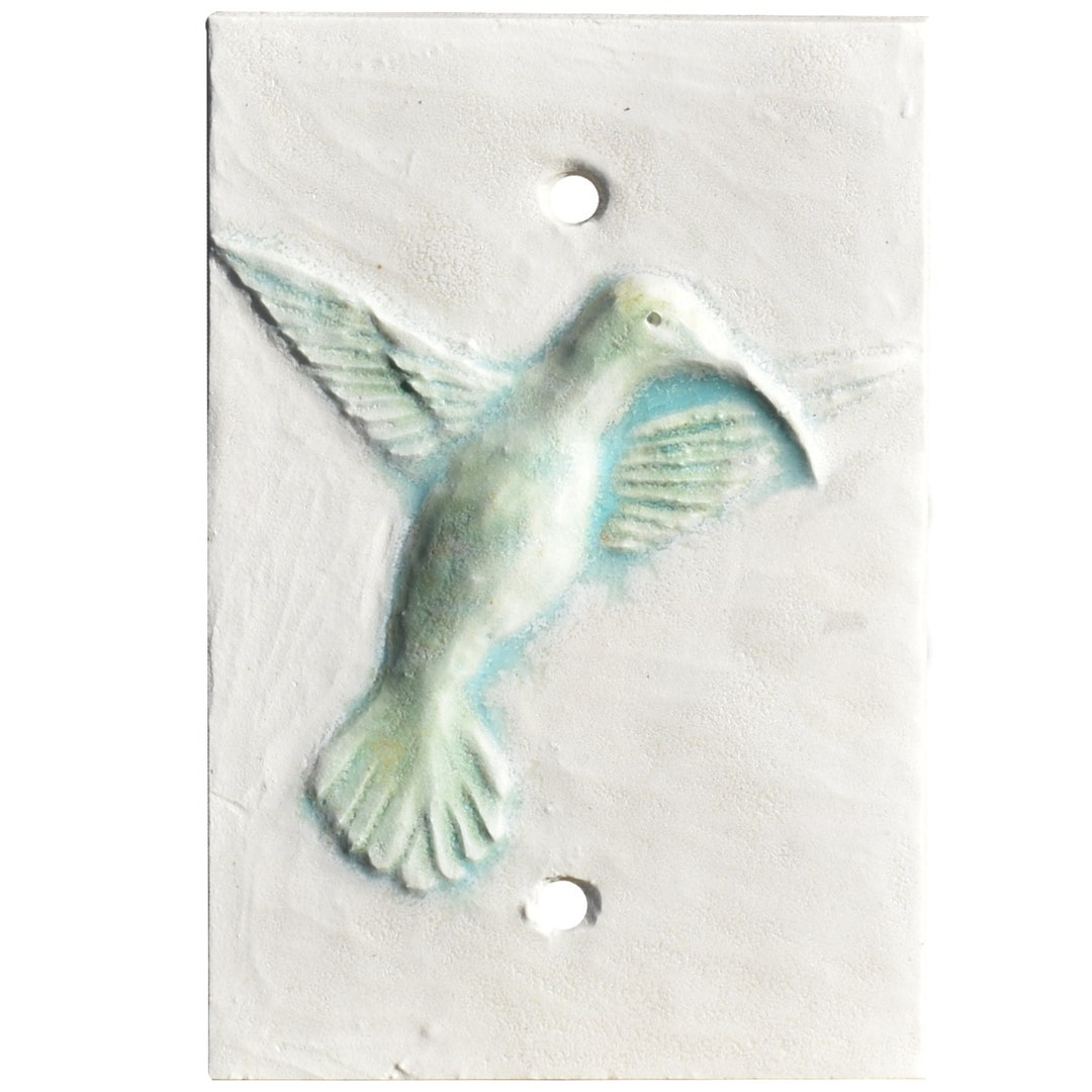 Hummingbird Ceramic Blank 1 Gang Switch Plate Cover in White Agate Matte Finish Glaze - Etsy