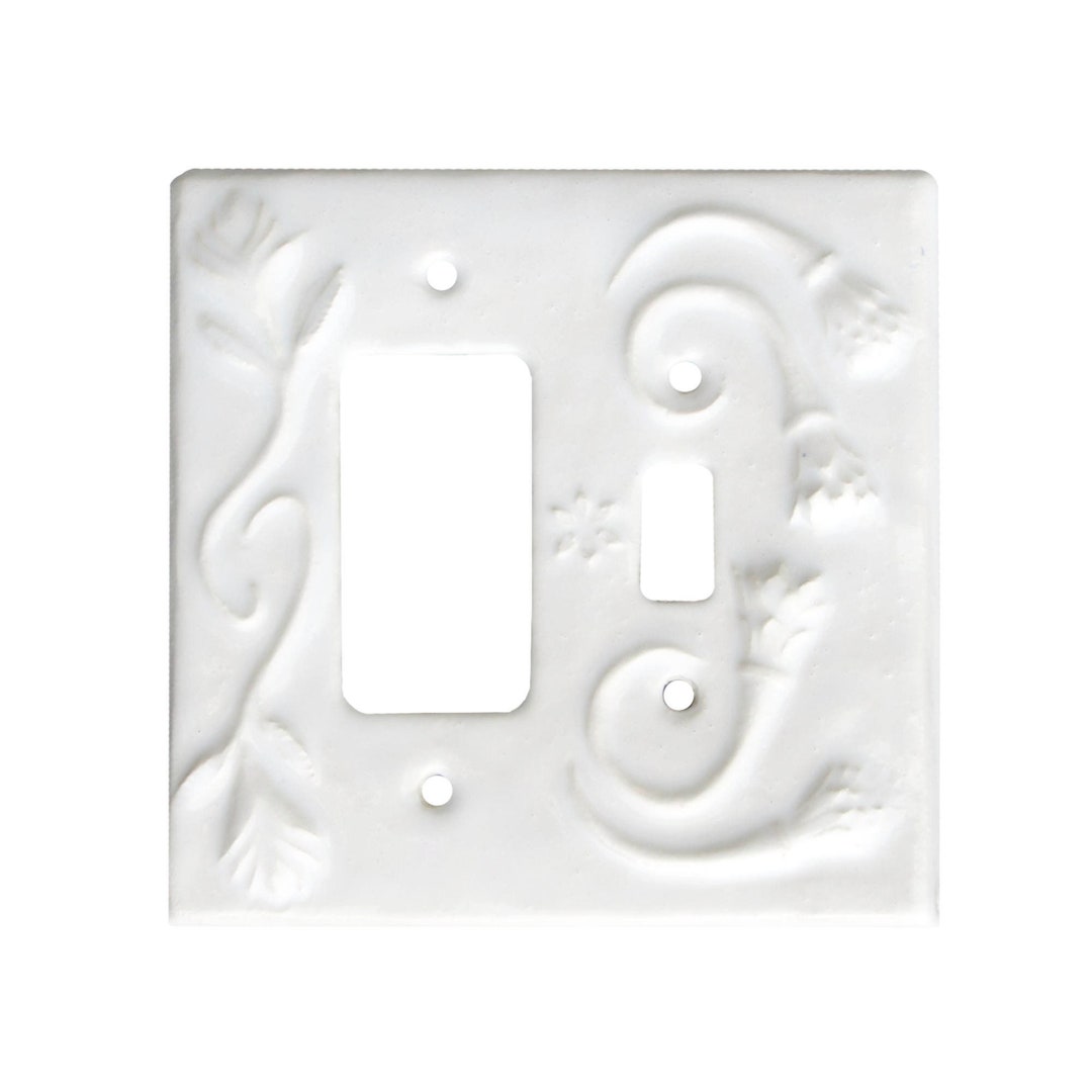 Botanical Single Toggle Single Rocker Ceramic Combination Light Switch ...
