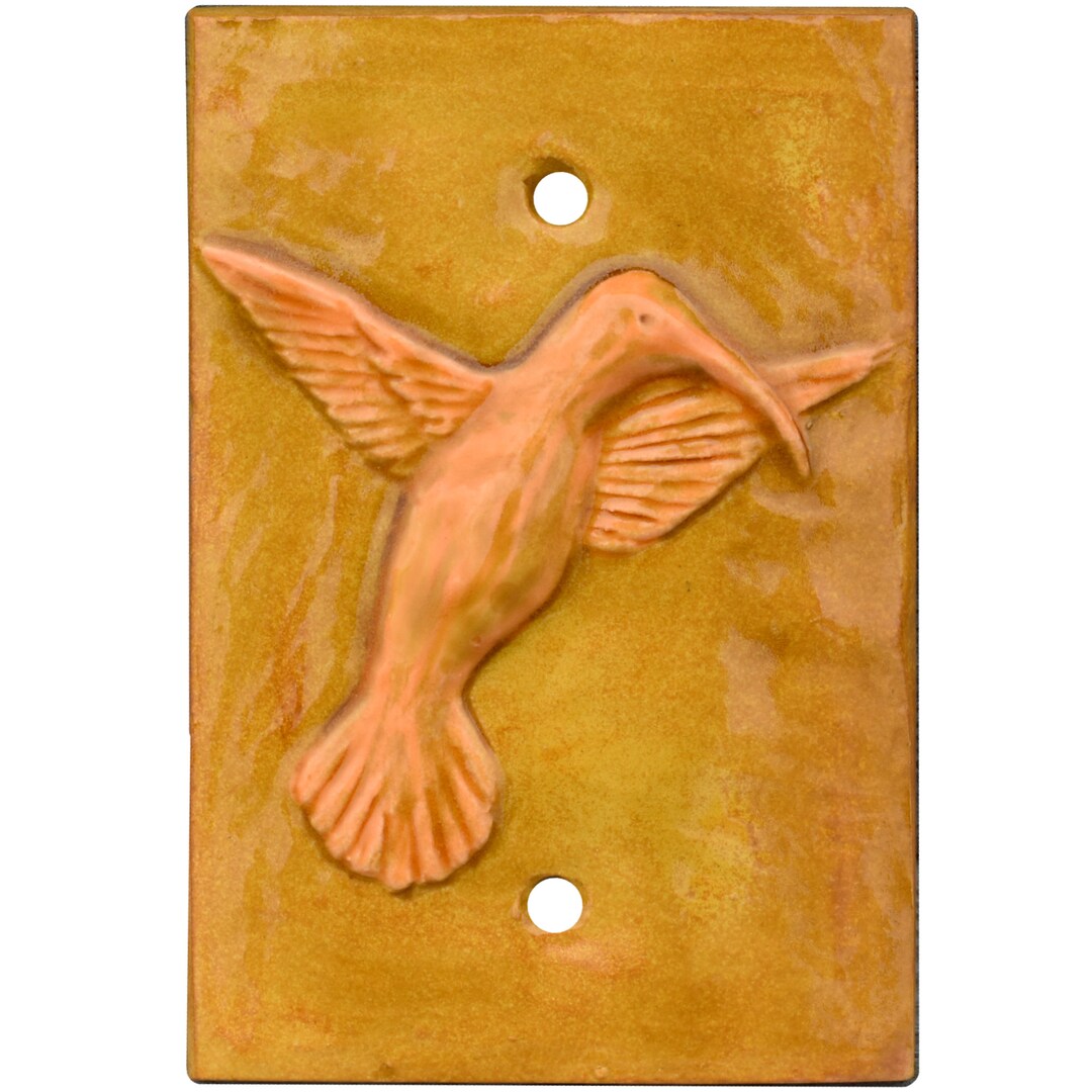 Hummingbird Ceramic Blank 1 Gang Switch Plate Cover in Apricot Gold - Etsy