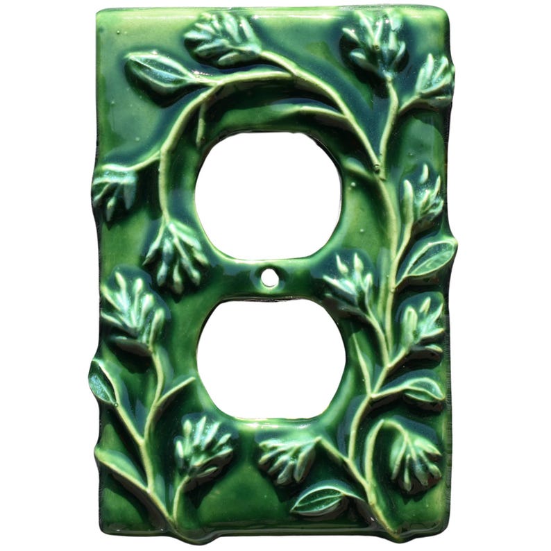 MADE TO ORDER Vine Design Ceramic Outlet Wall Plate: Holiday Green ...