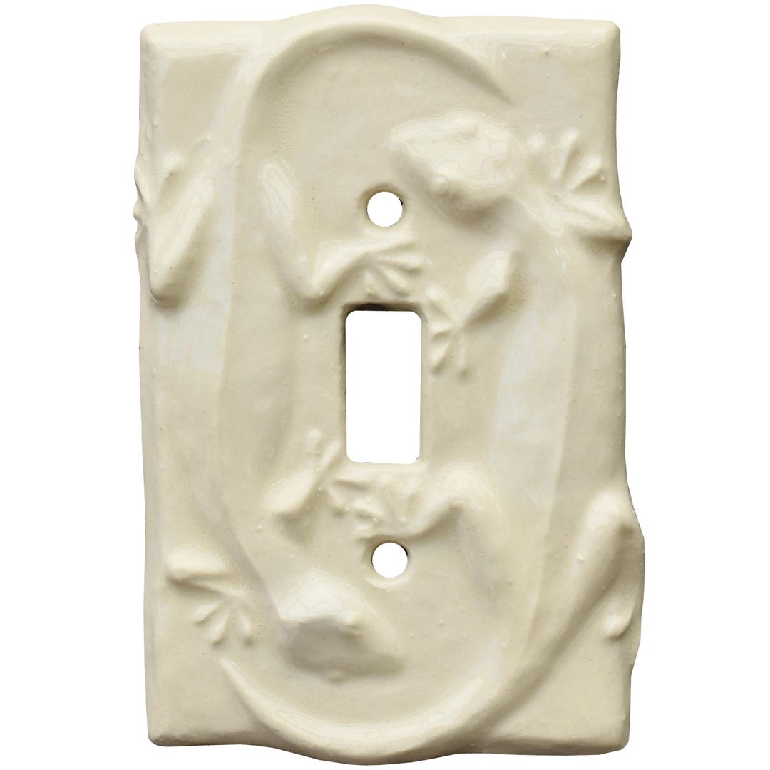 Geckos Ceramic Single Toggle Light Switch Plate in Eggshell Glaze - Etsy