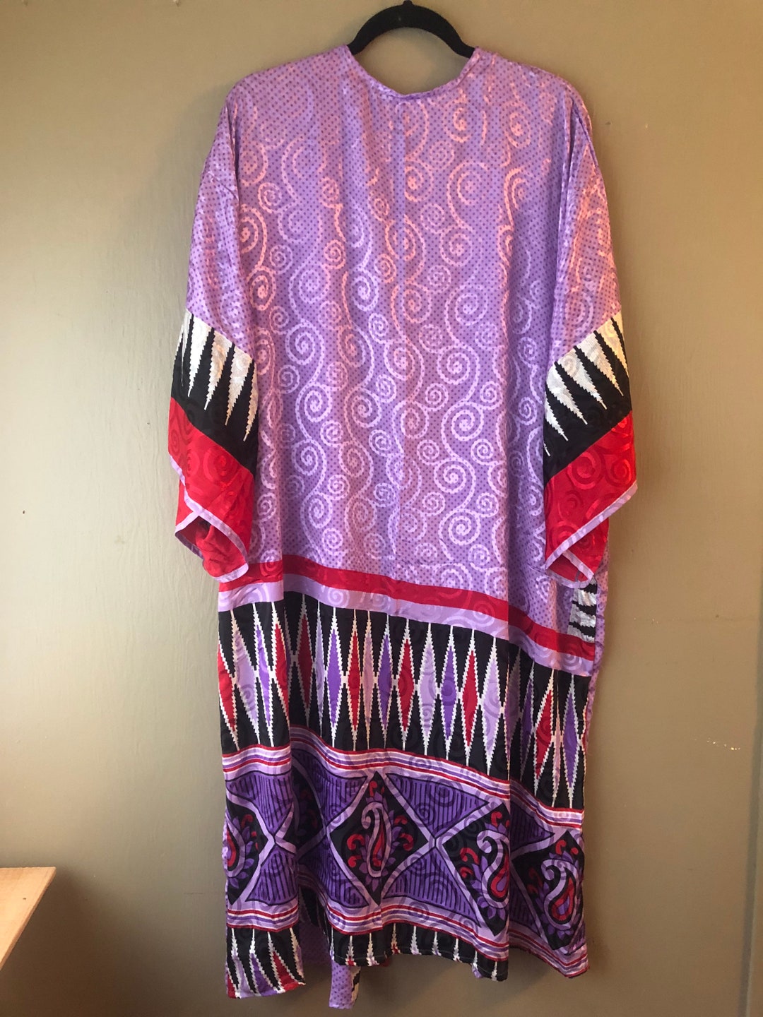 2022 Smoking Jacket - Swing Coat - Silk Duster - Upcycled Sari Silk ...